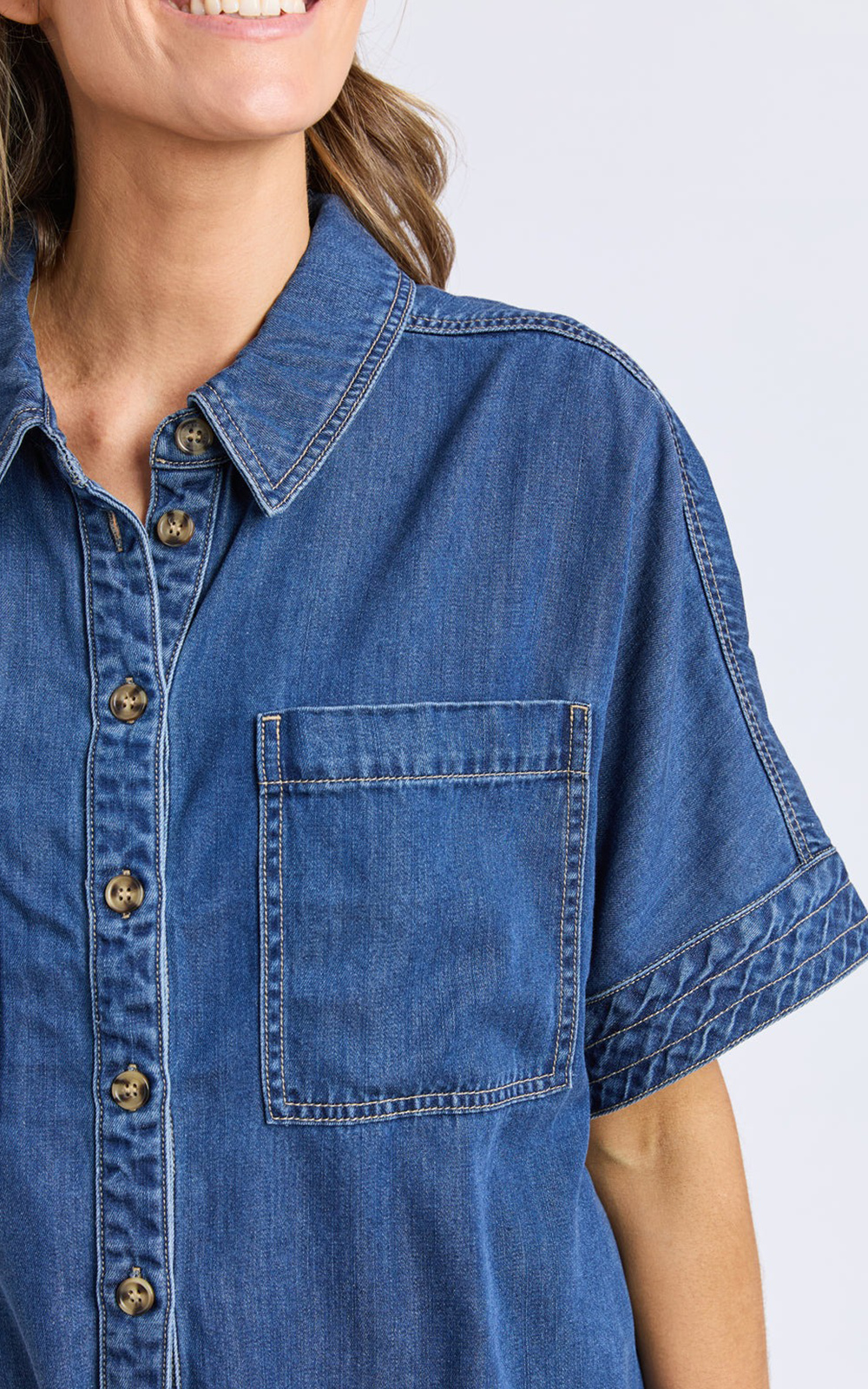 Demi S/S Denim Shirt – Zebrano Australia | Designer Clothing